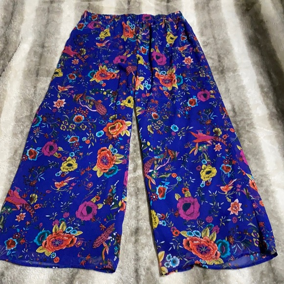 The Moon | Pants & Jumpsuits | The Moon Floralpeacock Wide Leg Pants ...
